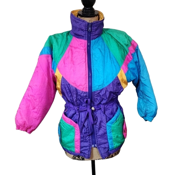Vintage | Jackets & Coats | Vintage 8s90s Colorblock Ski Windbreaker ...